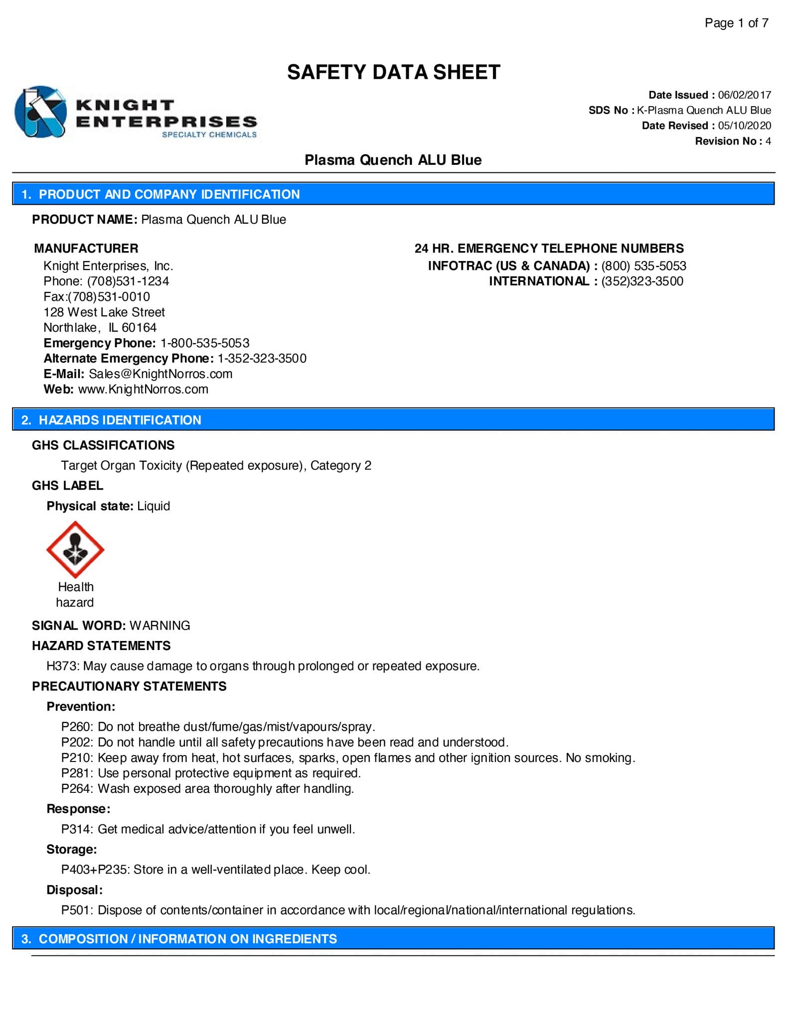 SDS - STV®CNC Plasma Quench ALU Blue - STV® CNC Plasma Tables