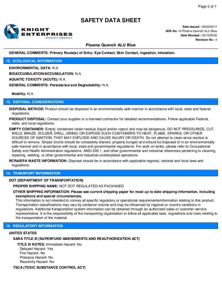 SDS - STV®CNC Plasma Quench ALU Blue - STV®CNC Plasma Tables