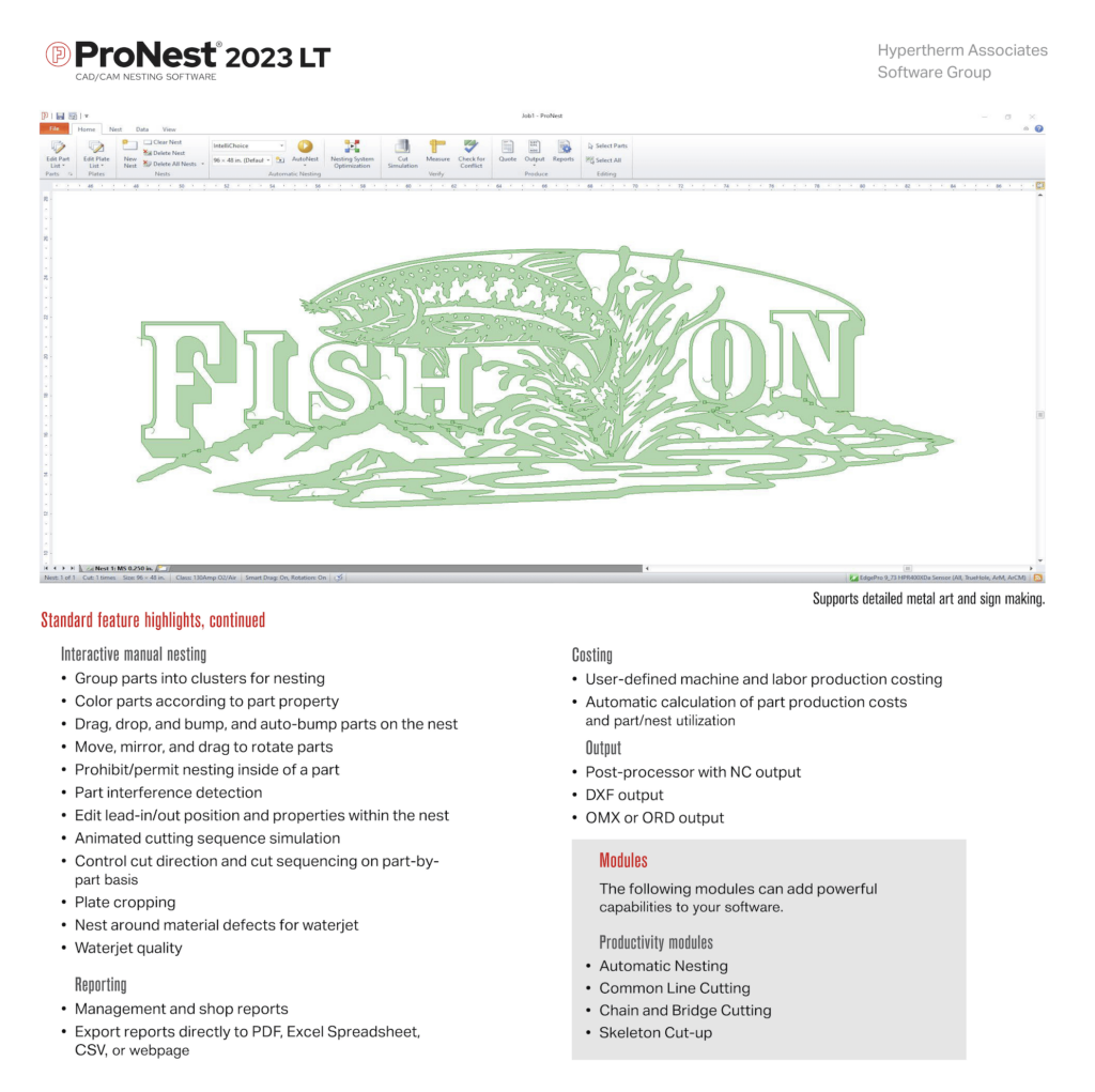 Hypertherm® ProNest® 2023 LT Unlimited - CAD/CAM Nesting Software