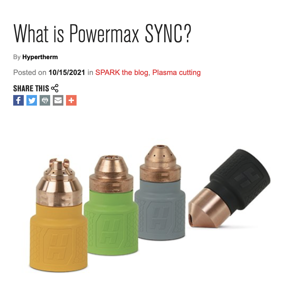 Hypertherm® Powermax85 SYNC™ Plasma System - Online Plasma Systems ...